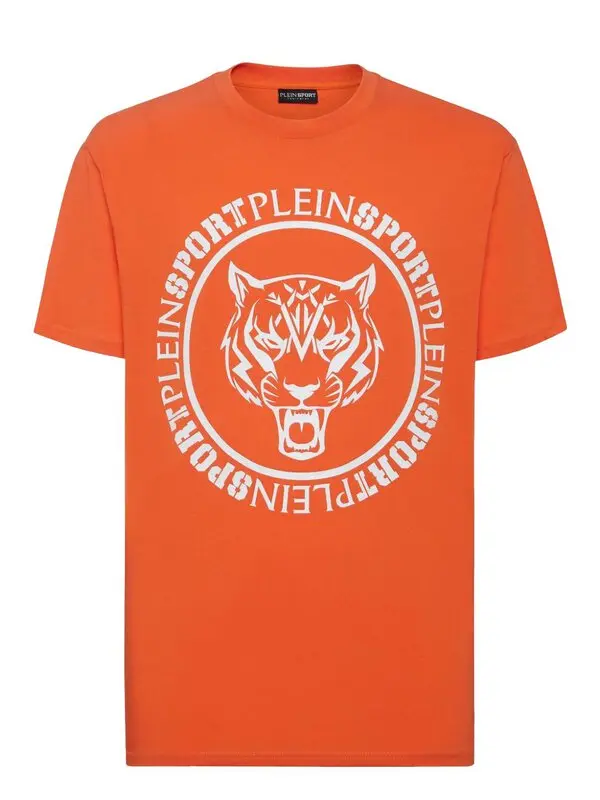 PLEIN SPORT Carbon Tiger-print Cotton T-shirt - Orange