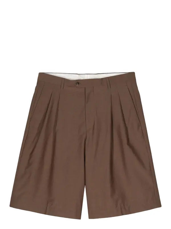 LARDINI Pleated Tailored Shorts - Brown