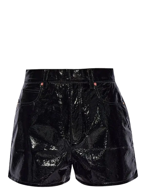 Casablanca Faux-leather Shorts - Black