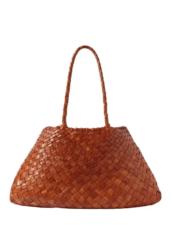 Dragon Diffusion Santa Croce Woven Leather Tote Bag - Brown