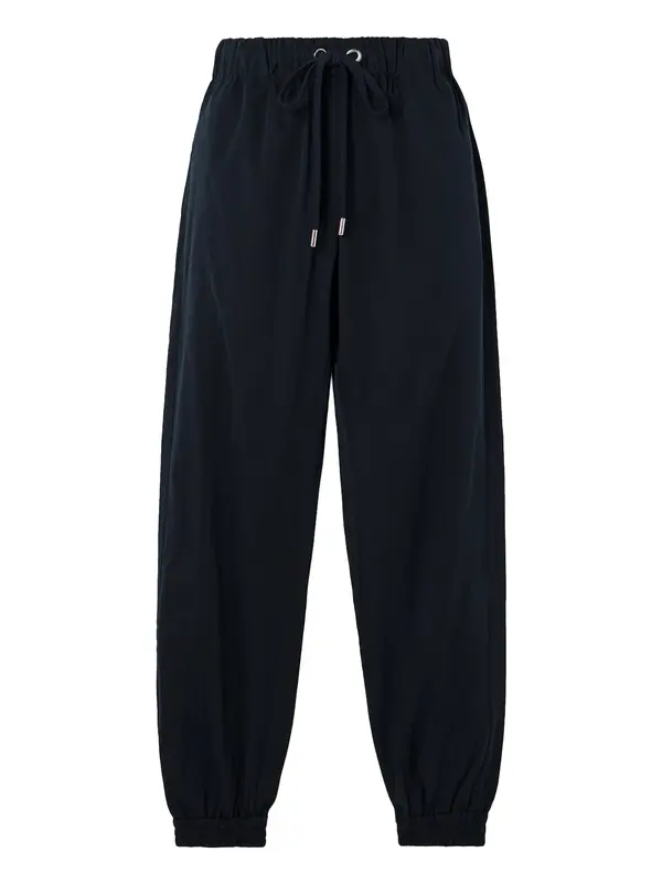 Sasuphi Valentina Cotton And Silk-blend Tapered Track Pants - Blue