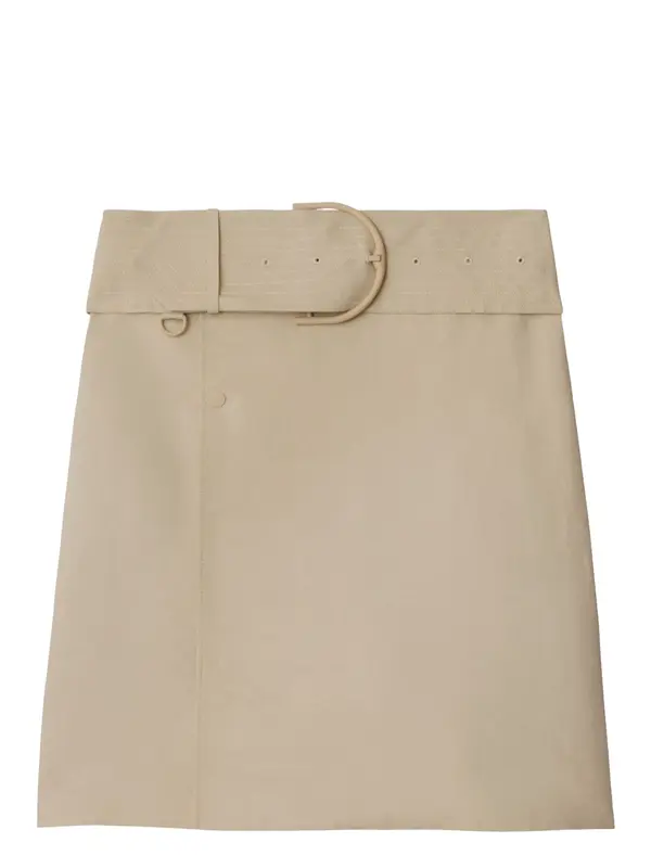 Burberry Wrap Canvas Skirt - Neutrals