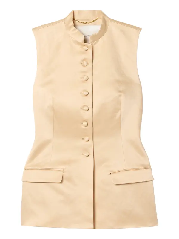 Adam Lippes Duchesse-satin Vest - Neutrals