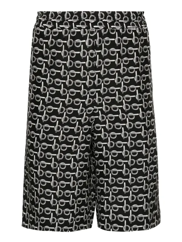 Burberry Elasticated-waistband Silk Shorts - Black
