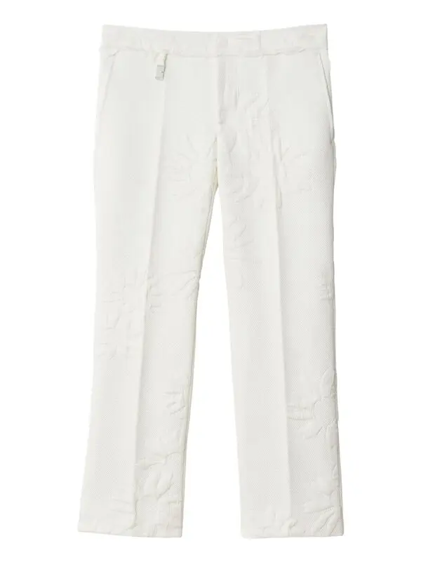 Burberry Embroidered Straight-leg Trousers - Neutrals