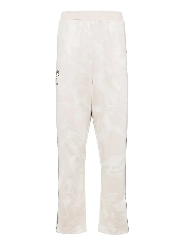 AAPE BY *A BATHING APE Logo-embroidered Jacquard Track Pants - Neutrals