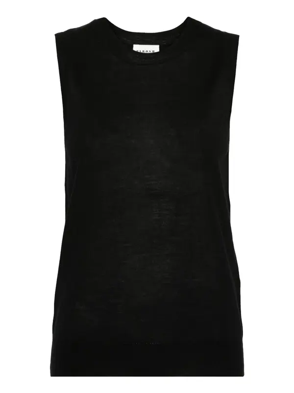 P.a.r.o.s.h Crew-neck Sleeveless Tank Top - Black