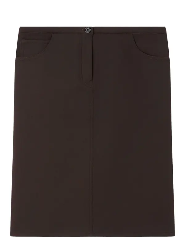 COURREGES Low-waist Midi Skirt - Brown