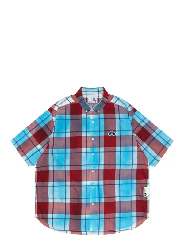 AAPE BY *A BATHING APE® Logo-appliqué Plaid Shirt - Red