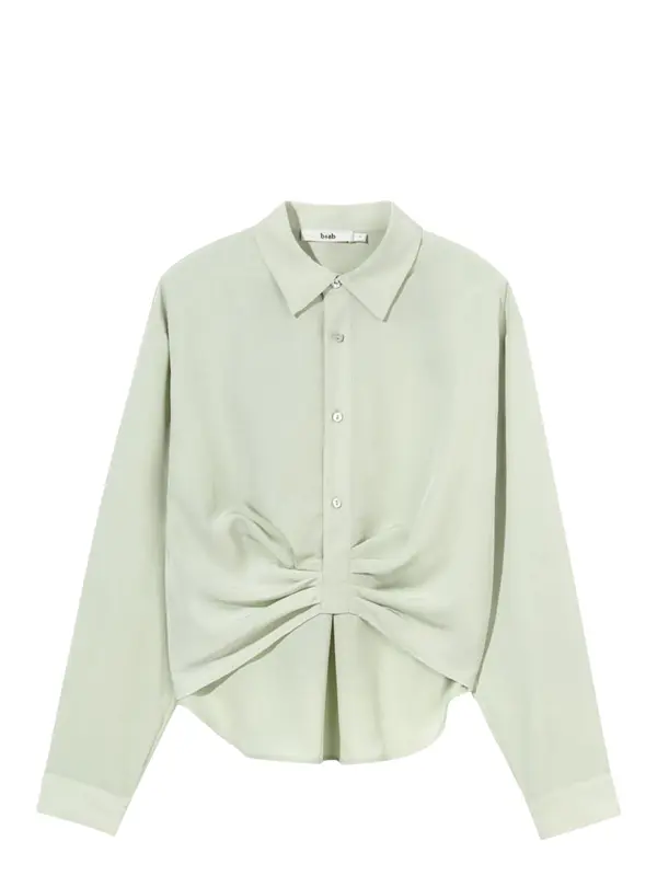 B+AB Ruched Long-sleeve Shirt - Green