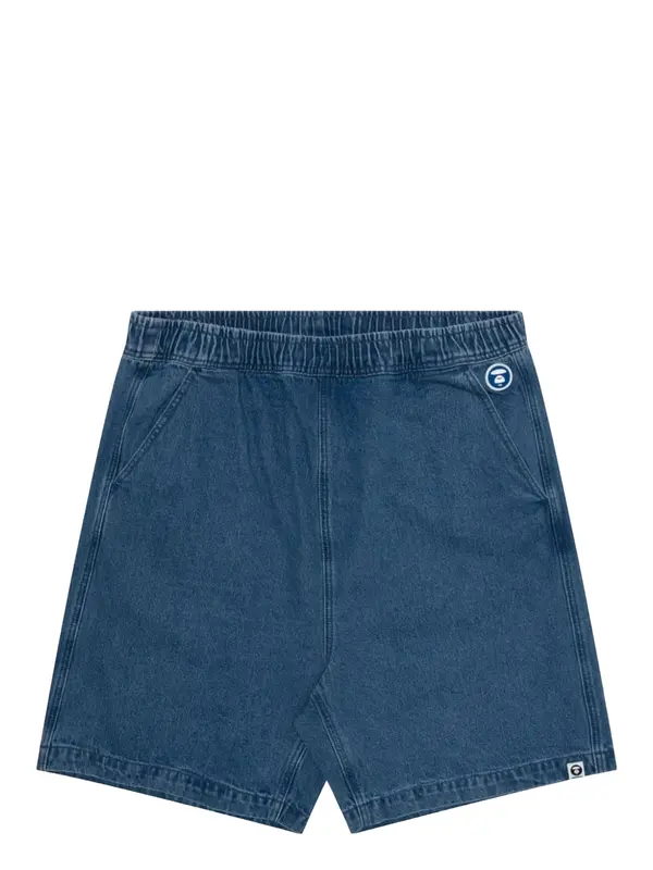 AAPE BY *A BATHING APE® Logo-embossed Denim Shorts - Blue