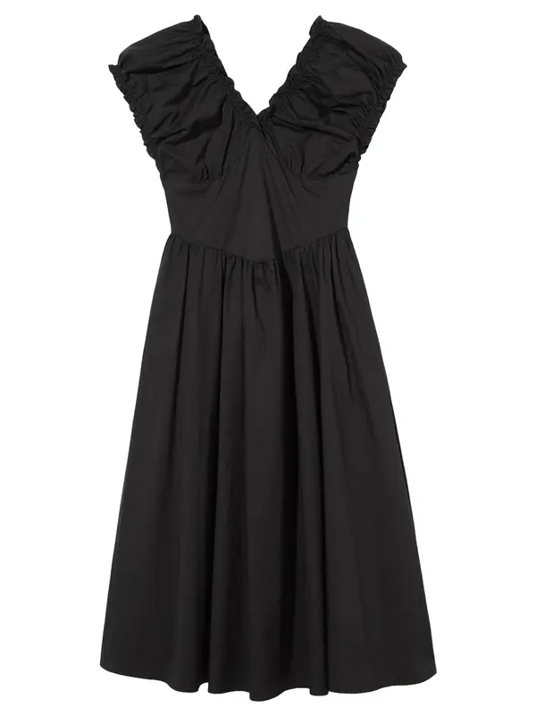 B+AB V-neck Midi Dress - Black