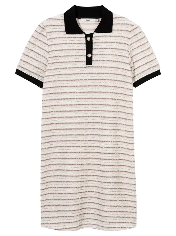B+AB Striped Polo Mini Dress - Pink