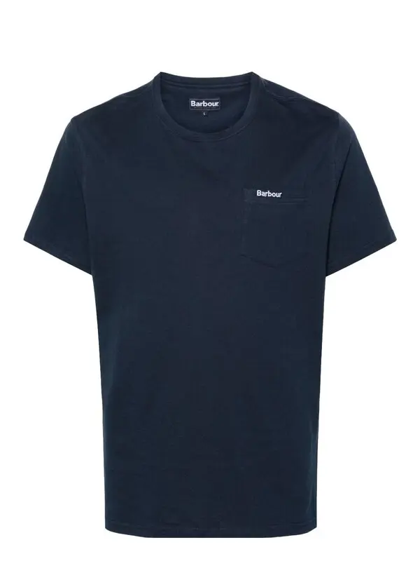 Barbour Logo-embroidered Cotton T-shirt - Blue