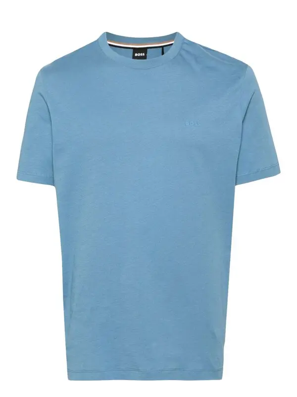 BOSS Raised-logo Cotton T-shirt - Blue