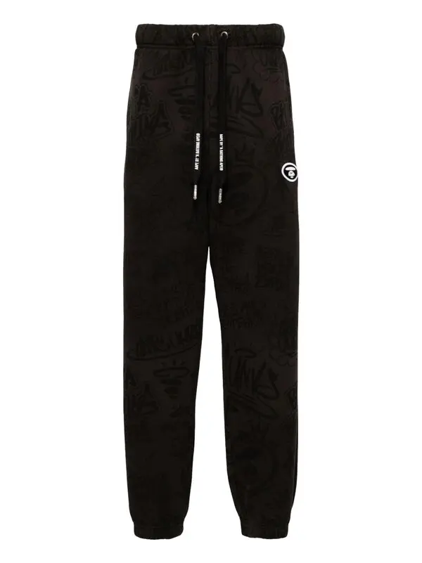 AAPE BY *A BATHING APE® Graphic-print Drawstring Track Pants - Black