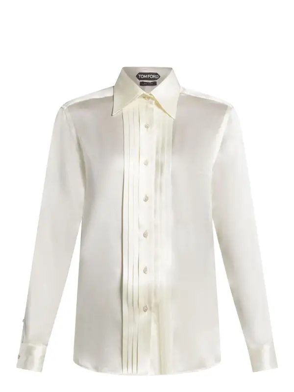 TOM FORD Pleated Silk Shirt - White