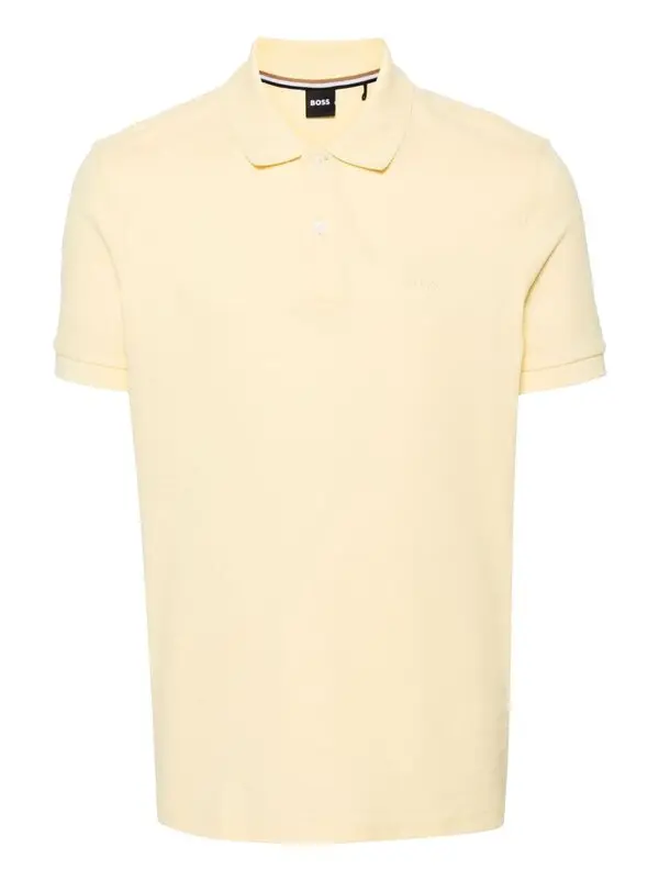 BOSS Logo-embroidered Cotton Polo Shirt - Yellow