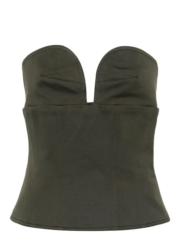 Max Mara Cacao Bustier Top - Green