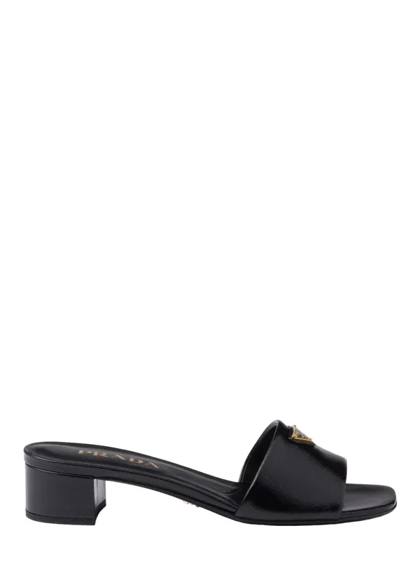 Prada 35mm Logo-appliqué Sandals - Black