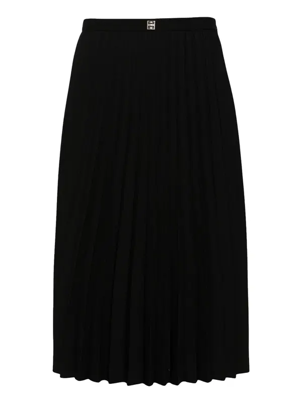 Givenchy 4g-plaque Pleated Midi Skirt - Black