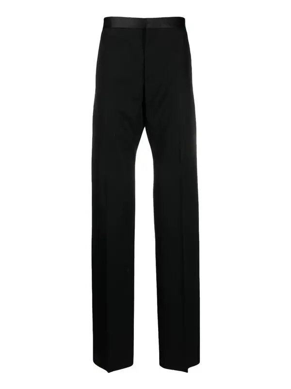 Givenchy Satin-trim Straight-cut Tailored Trousers - Black