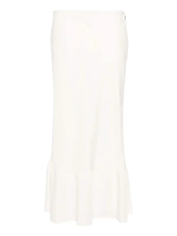 LEMAIRE A-line Midi Skirt - White