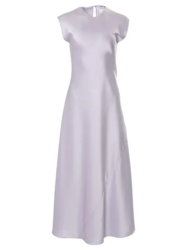 Carolina Herrera Cap-sleeve Satin Midi Dress - Purple