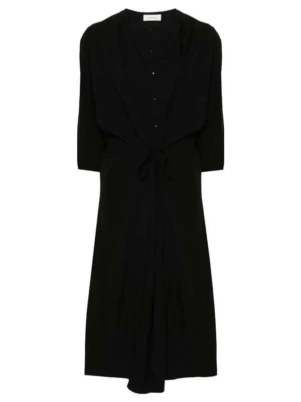 LEMAIRE Oversized Cotton Shirt Dress - Black