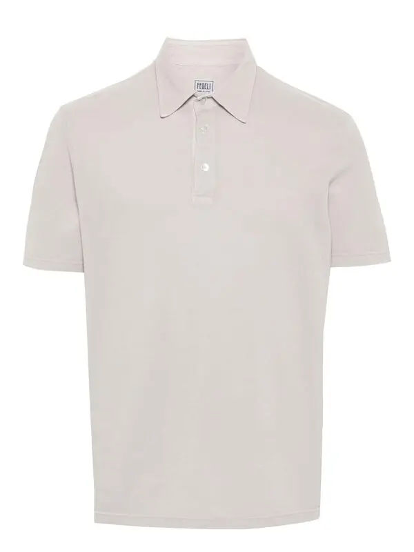 Fedeli Piqué-weave Polo Shirt - Grey