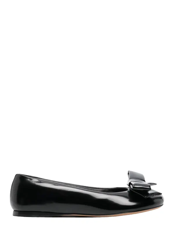 Loewe Puffy Leather Ballerina Pumps - Black