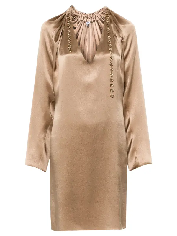 Loewe Chain-detail Mini Dress - Brown