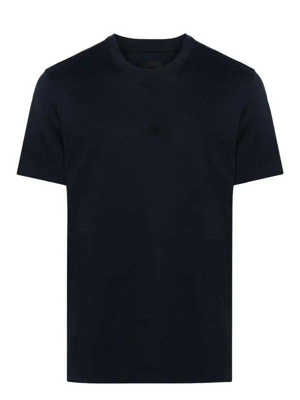 Givenchy 4g-embroidered Cotton T-shirt - Blue