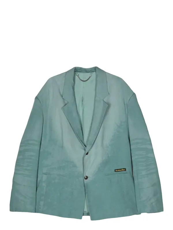Martine Rose Bleached-effect Poplin Blazer - Green