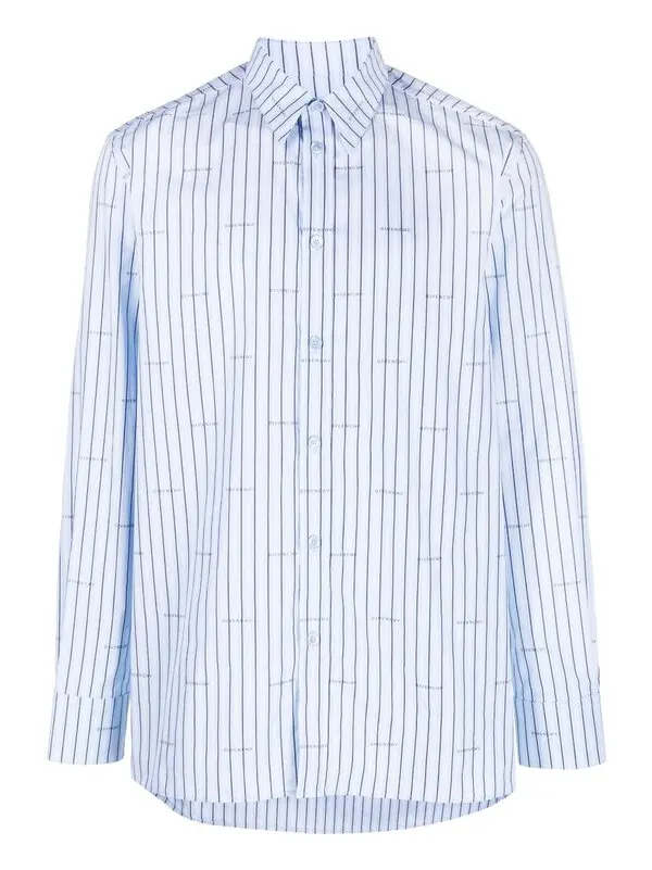 Givenchy Logo-print Striped Shirt - Blue