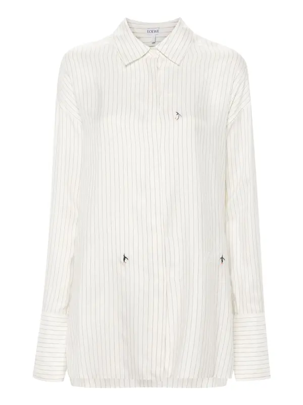 Loewe X Suna Fujita Pinstripe Shirt - White
