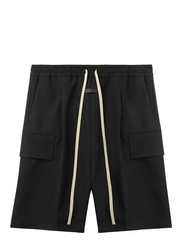 Fear Of God Wool-cotton Blend Cargo Shorts - Black