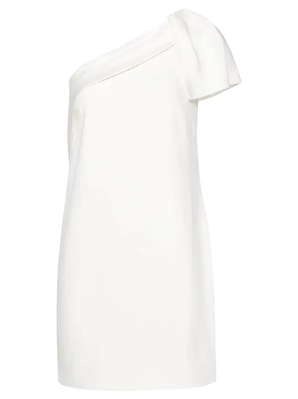Roland Mouret Crepe One-shoulder Mini Dress - Neutrals