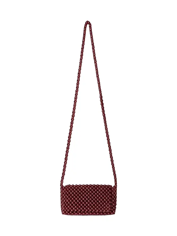 0711 TBILISI Mini Carla Beaded Crossbody Bag - Red