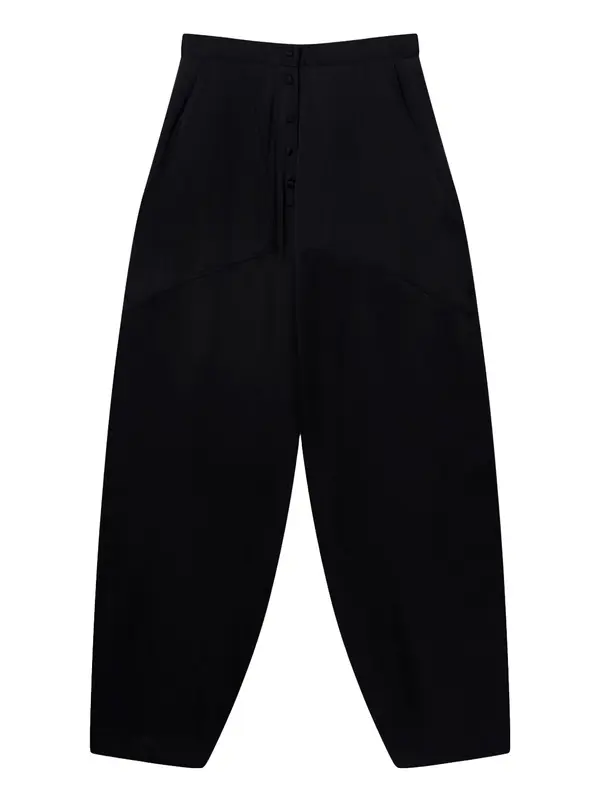 Stella McCartney Panelled Satin Tapered Trousers - Black