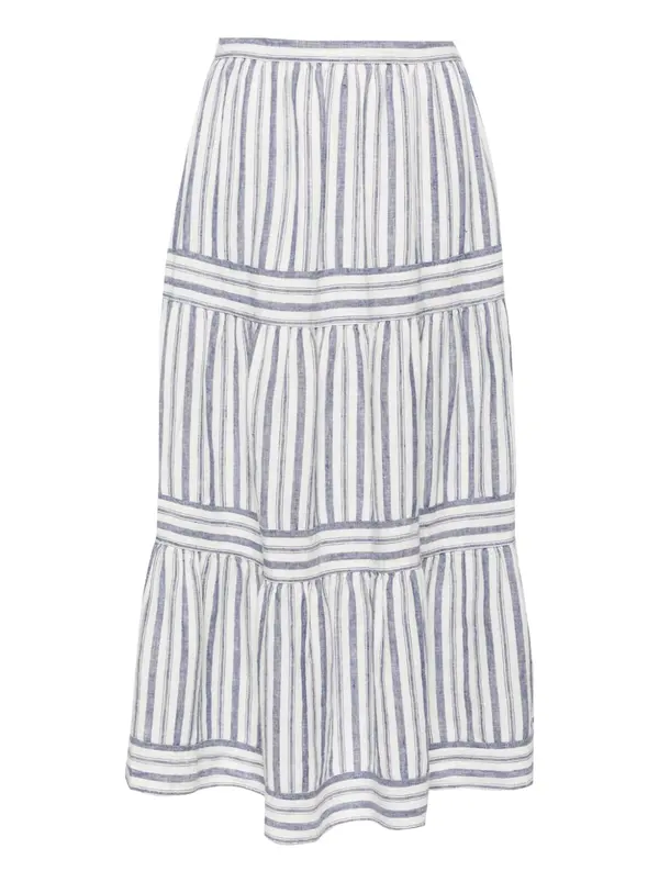 Polo Ralph Lauren Striped A-line Midi Skirt - Blue
