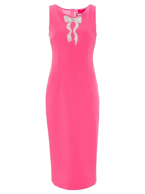 NISSA Crystal-embellished Crepe Midi Dress - Pink