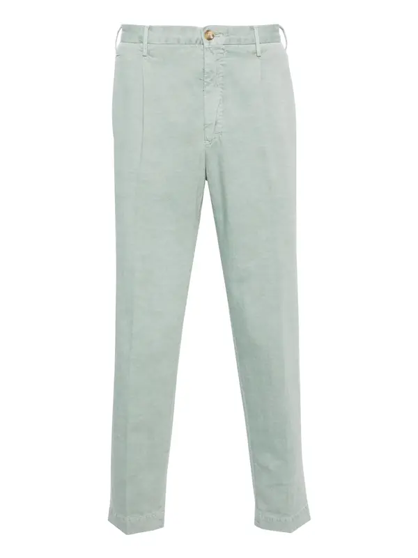 Incotex Mid-rise Tapered Trousers - Green