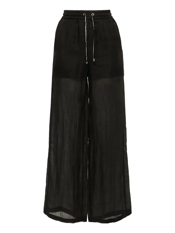 Lorena Antoniazzi Semi-sheer Straight-leg Trousers - Black