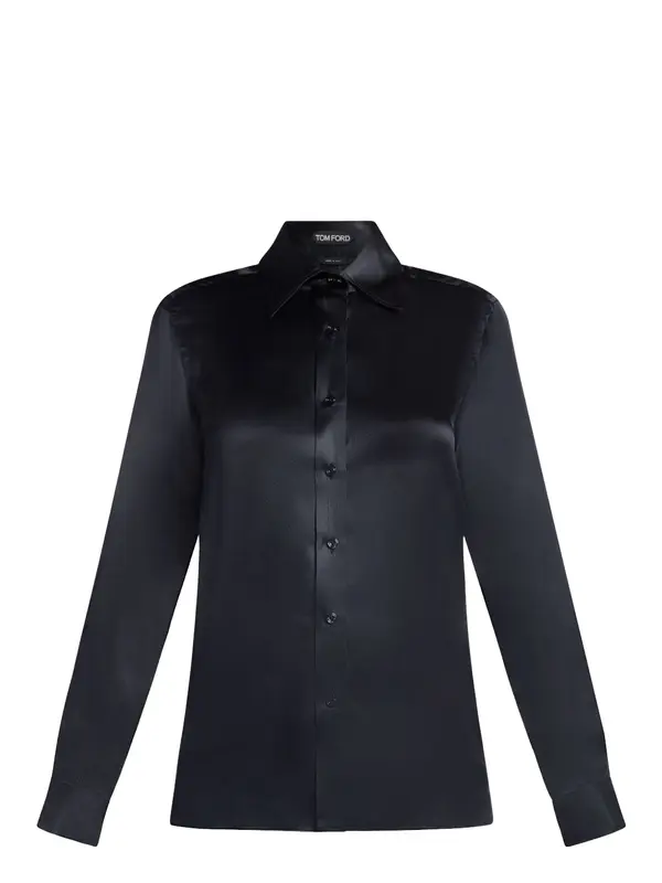 TOM FORD Silk-charmeuse Shirt - Black