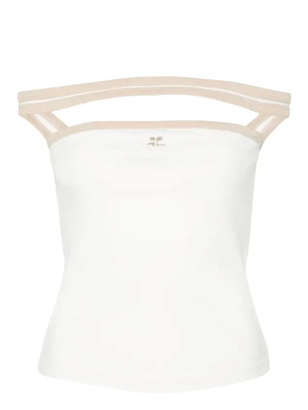 COURREGES Hyperbole Contrast Sleeveless Top - White