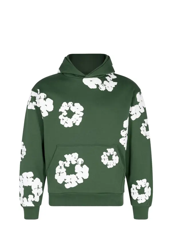 DENIM TEARS Wreath-print Hoodie - Green