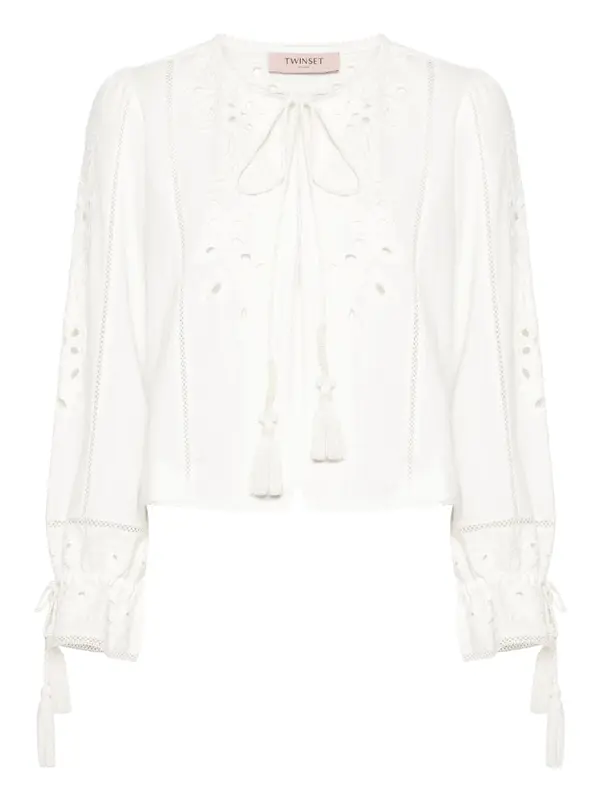 TWINSET Embroidered Blouse - Neutrals