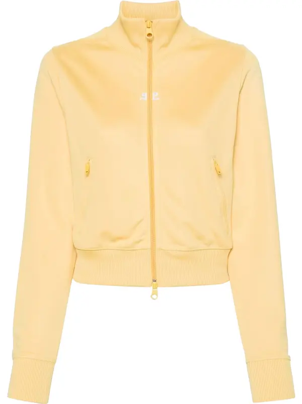 COURREGES Interlock Logo-embroidered Zip-up Sweatshirt - Yellow