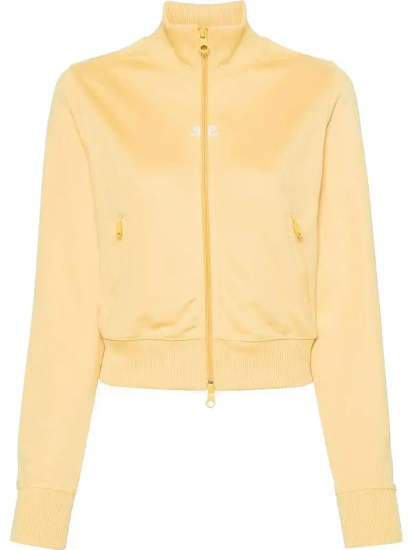 COURREGES Interlock Logo-embroidered Zip-up Sweatshirt - Yellow